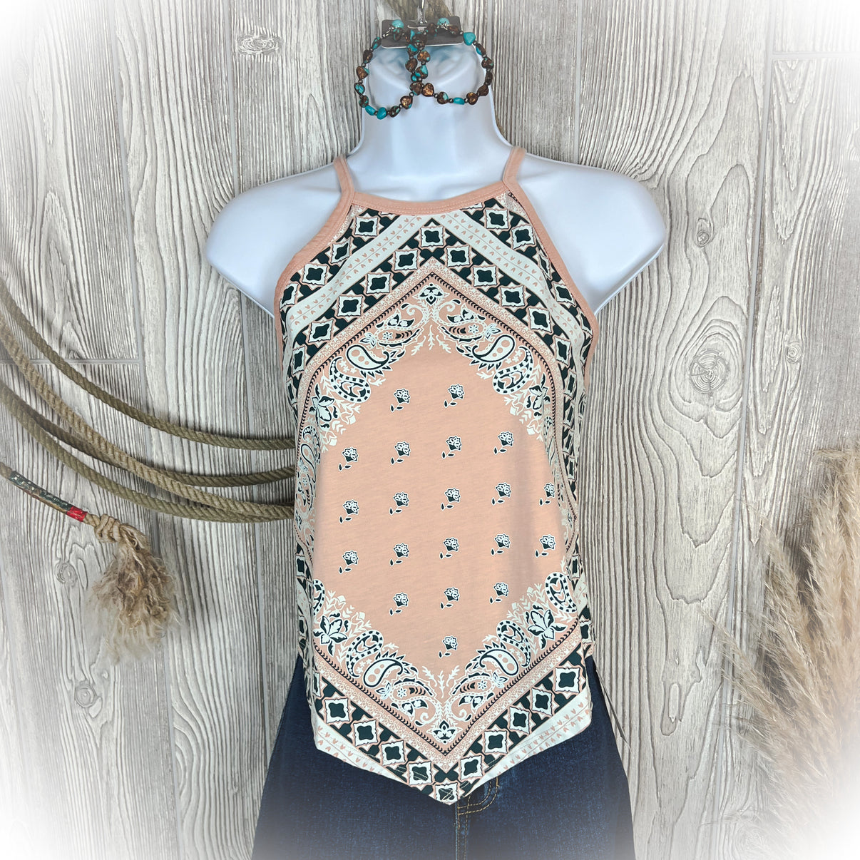 Handkerchief Print Tank Top – Punchy Cactus Boutique & Western Wear