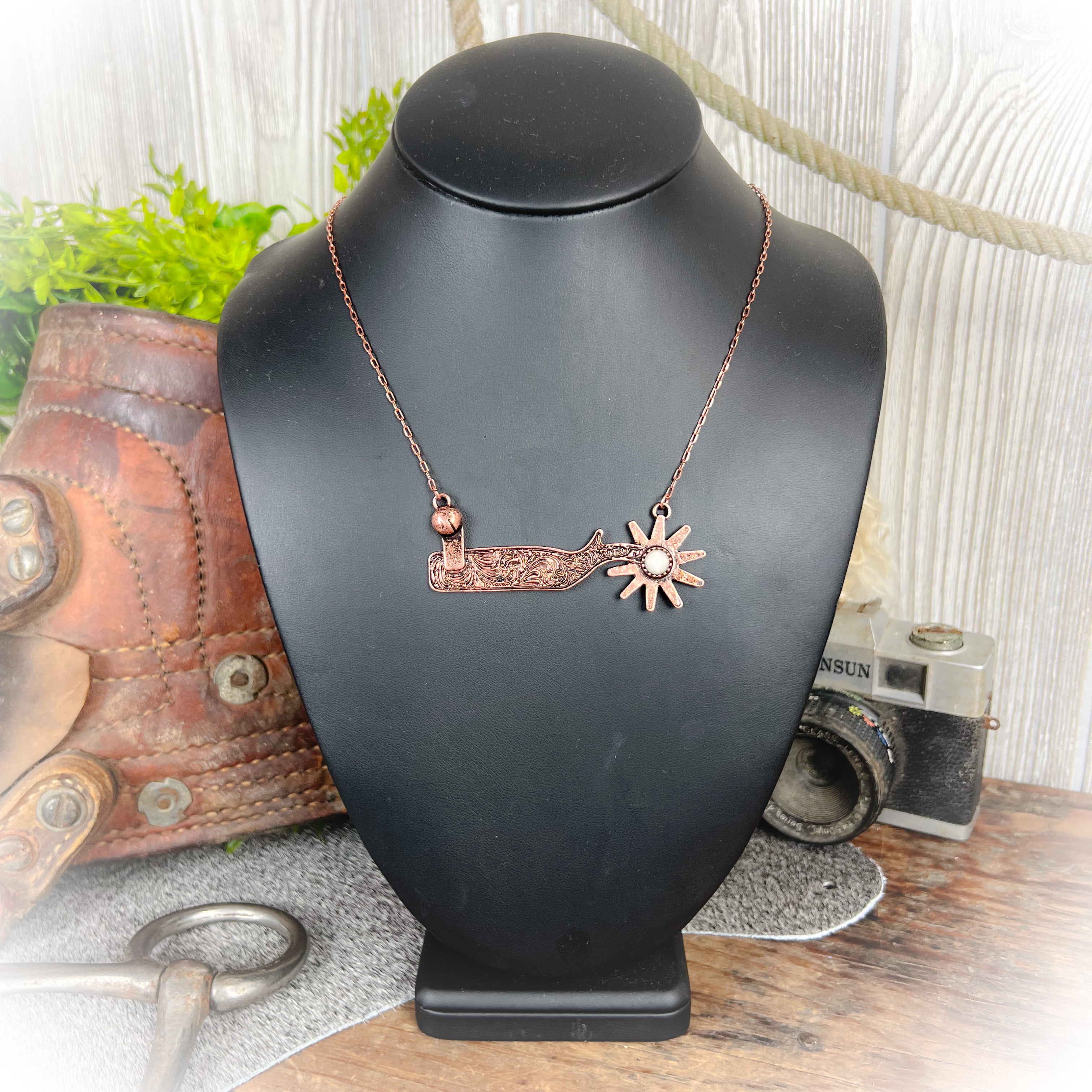 Western Cowboy Spur Necklace - Bronze – Punchy Cactus Boutique ...