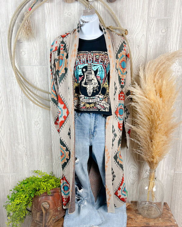 Aztec Western Sweater Duster – Punchy Cactus Boutique & Western Wear