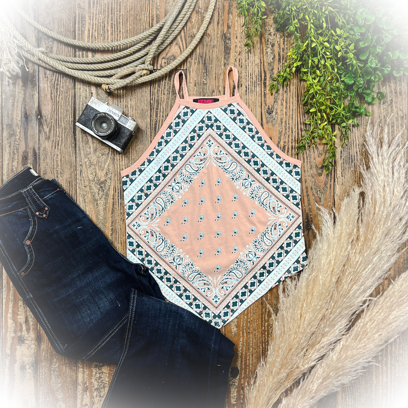 Handkerchief Print Tank Top – Punchy Cactus Boutique & Western Wear