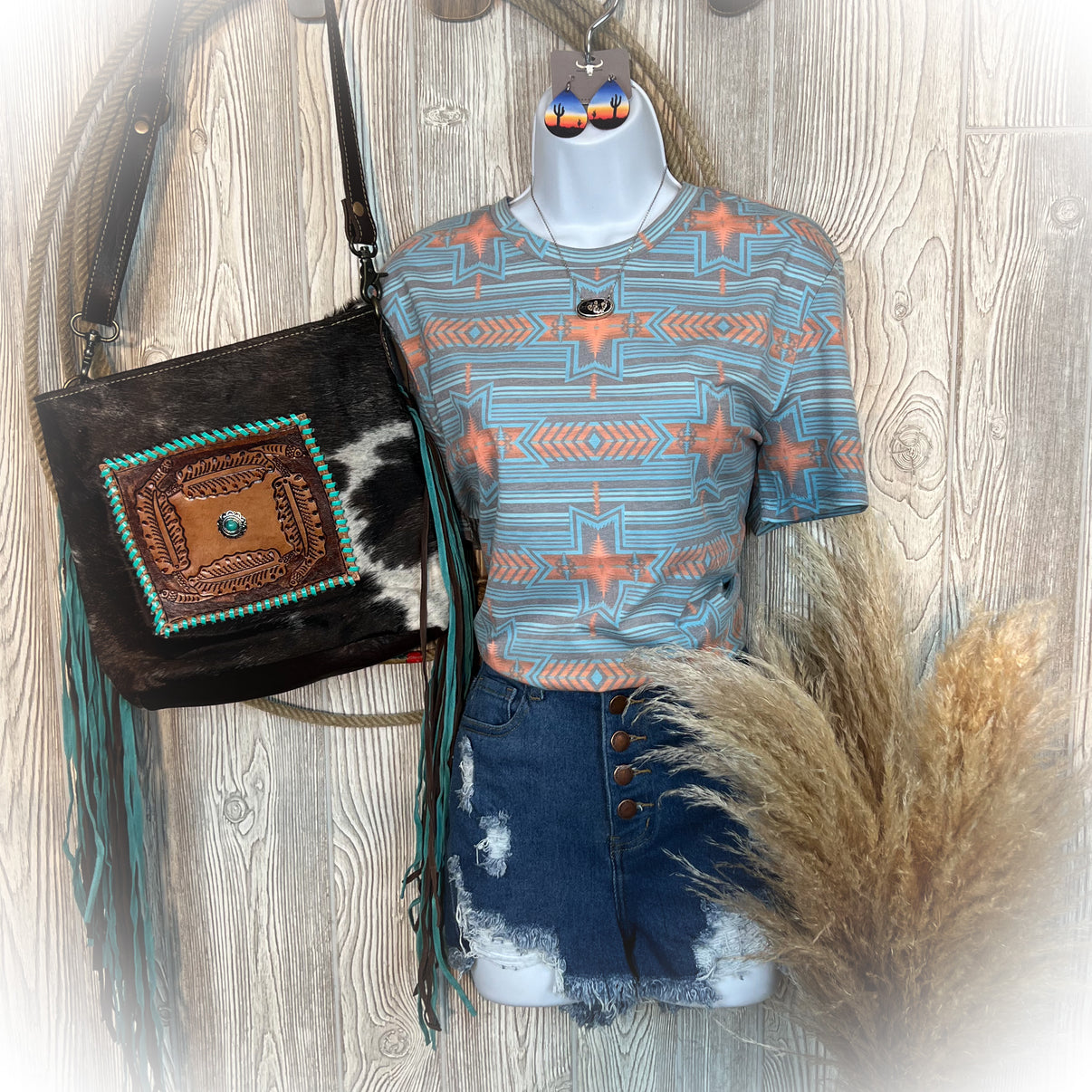 Aztec Print Unisex Tee | Punchy Cactus | Western Boutique – Punchy ...