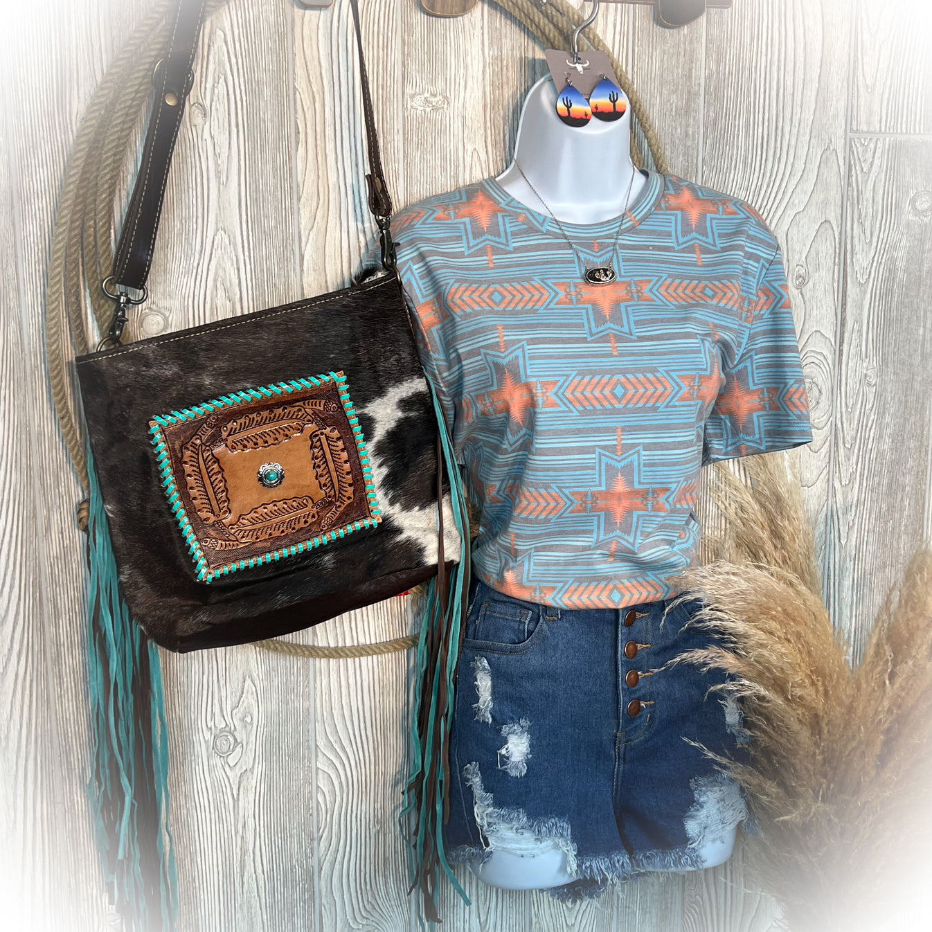 Aztec Print Unisex Tee | Punchy Cactus | Western Boutique – Punchy ...